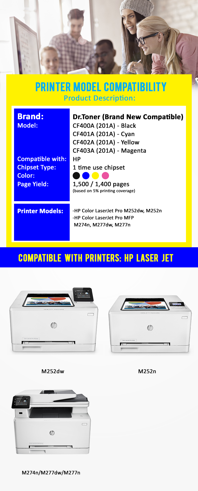 CF400/401/402/403A (201A)- HP Toner (Colour) - Dr Toner Ink - San ...